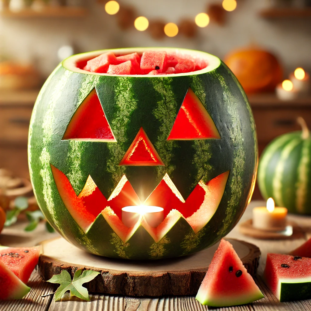 Create a Fun and Festive Watermelon Jack-O-Lantern - Gimme Recipe