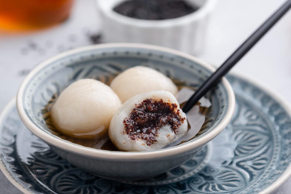 Chinese Sticky Rice Cake with Red Bean Paste - Gimme Recipe