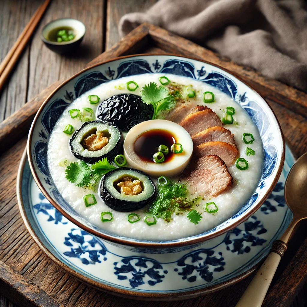 Cantonese-Style Congee with Century Egg and Pork - Gimme Recipe