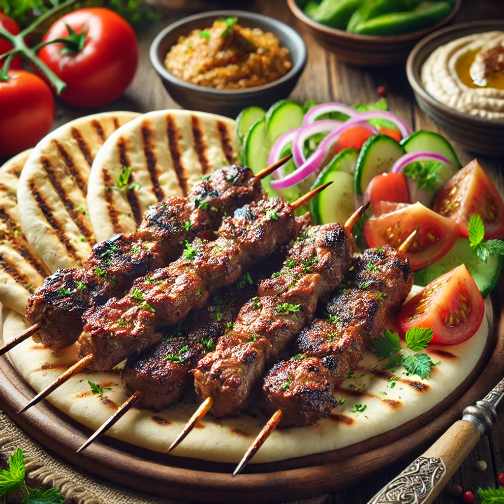 Grilled Kafta with Pita Bread: A Flavorful Middle Eastern Feast - Gimme ...