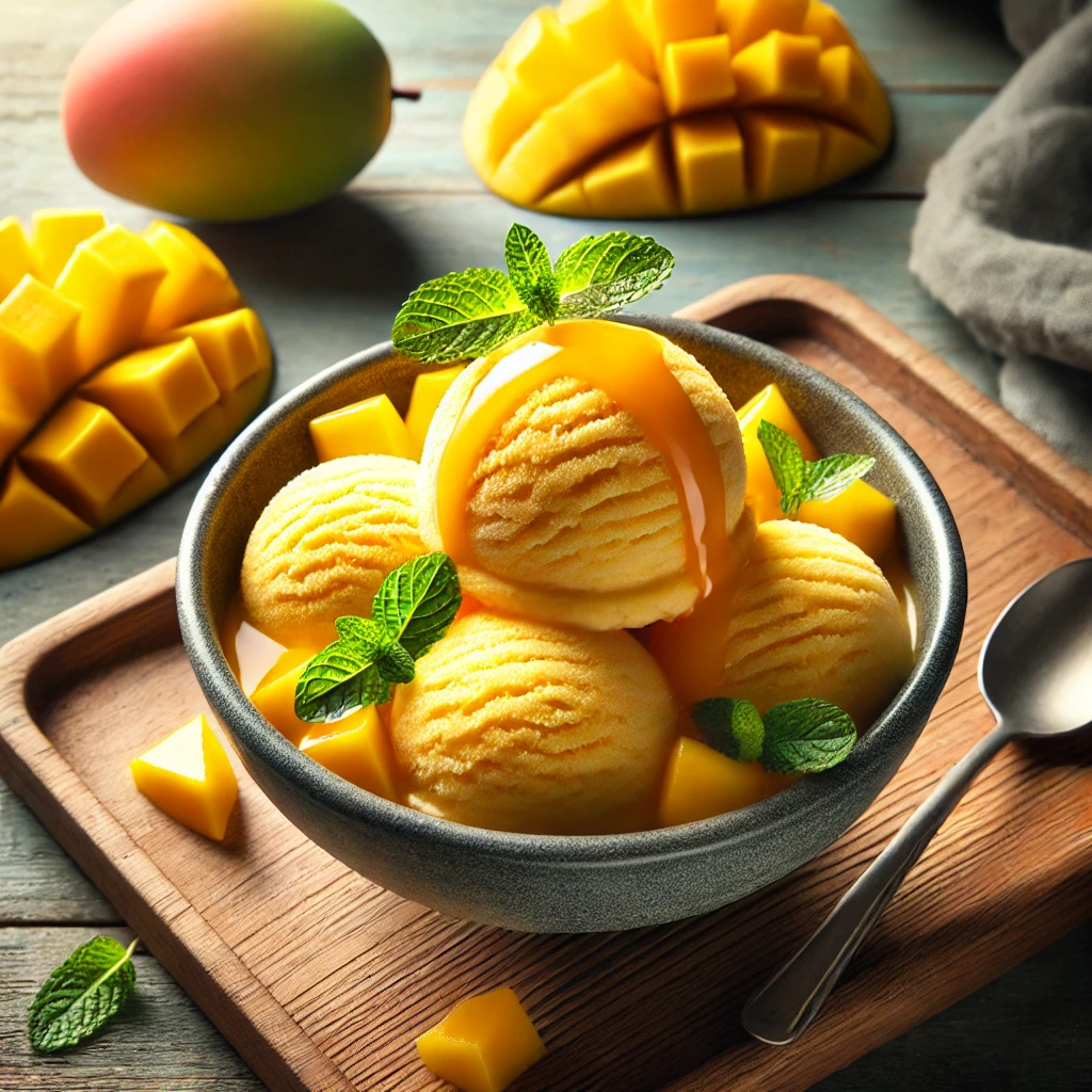 Korean/Japanese Propitious Mango Ice Cream: A Refreshing Treat - Gimme Recipe