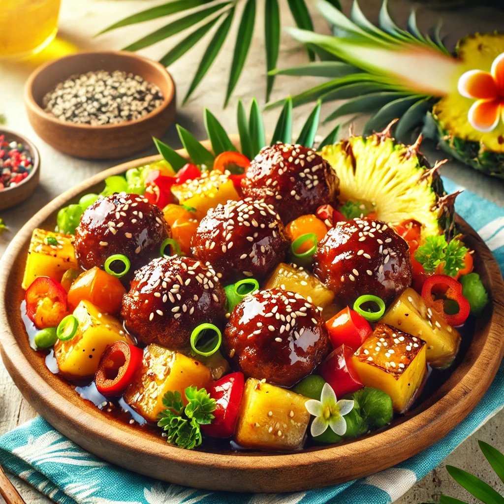 Polynesian Meatballs with a Tropical Twist - Gimme Recipe