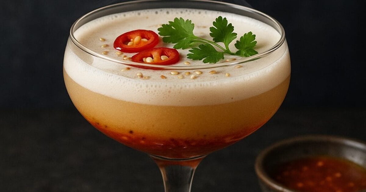 Silk and Smoke Cocktail with Sesame Chilli Sauce - Gimme Recipe