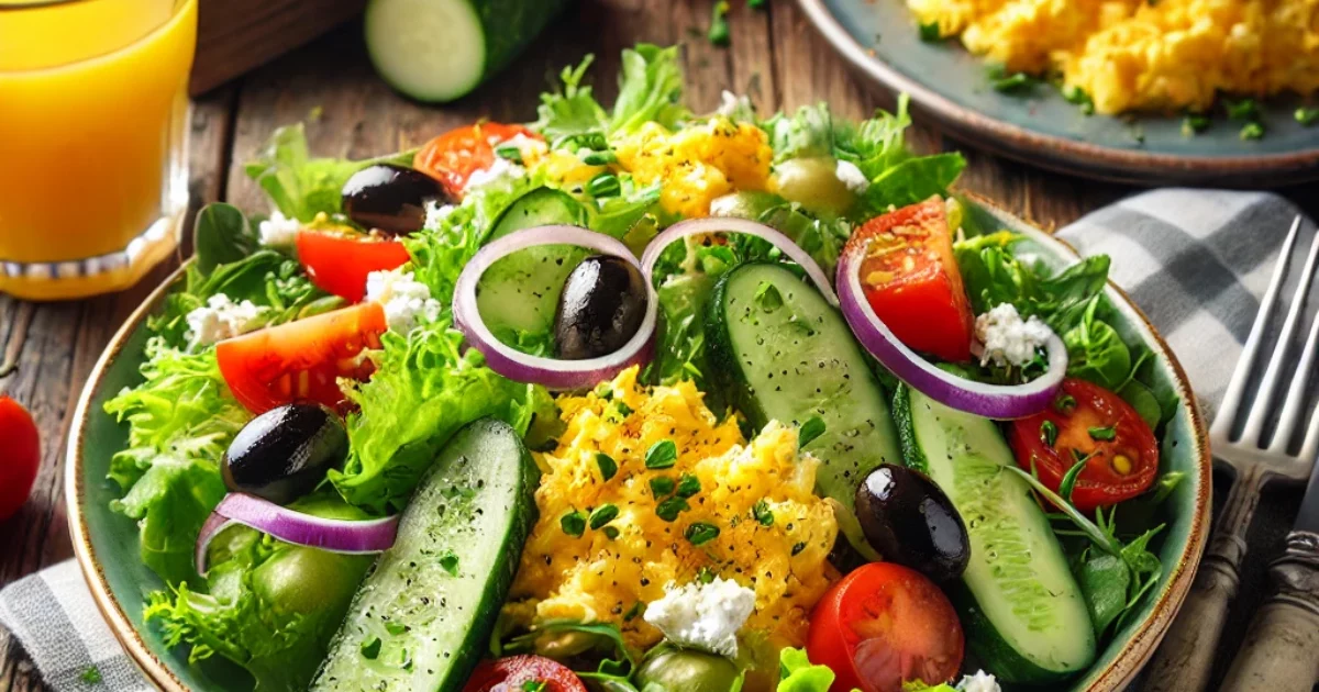 Classic Comfort Food Duo: Tossed Salad and Scrambled Eggs - Gimme Recipe