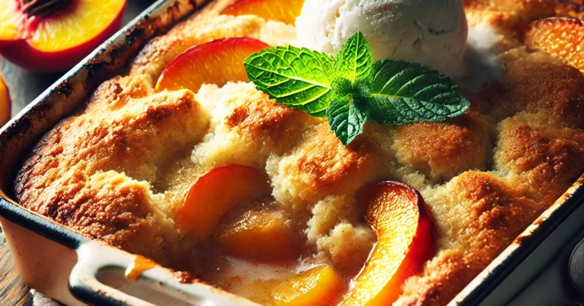 Pinch of Yum Style Deliciously Simple Peach Cobbler - Gimme Recipe